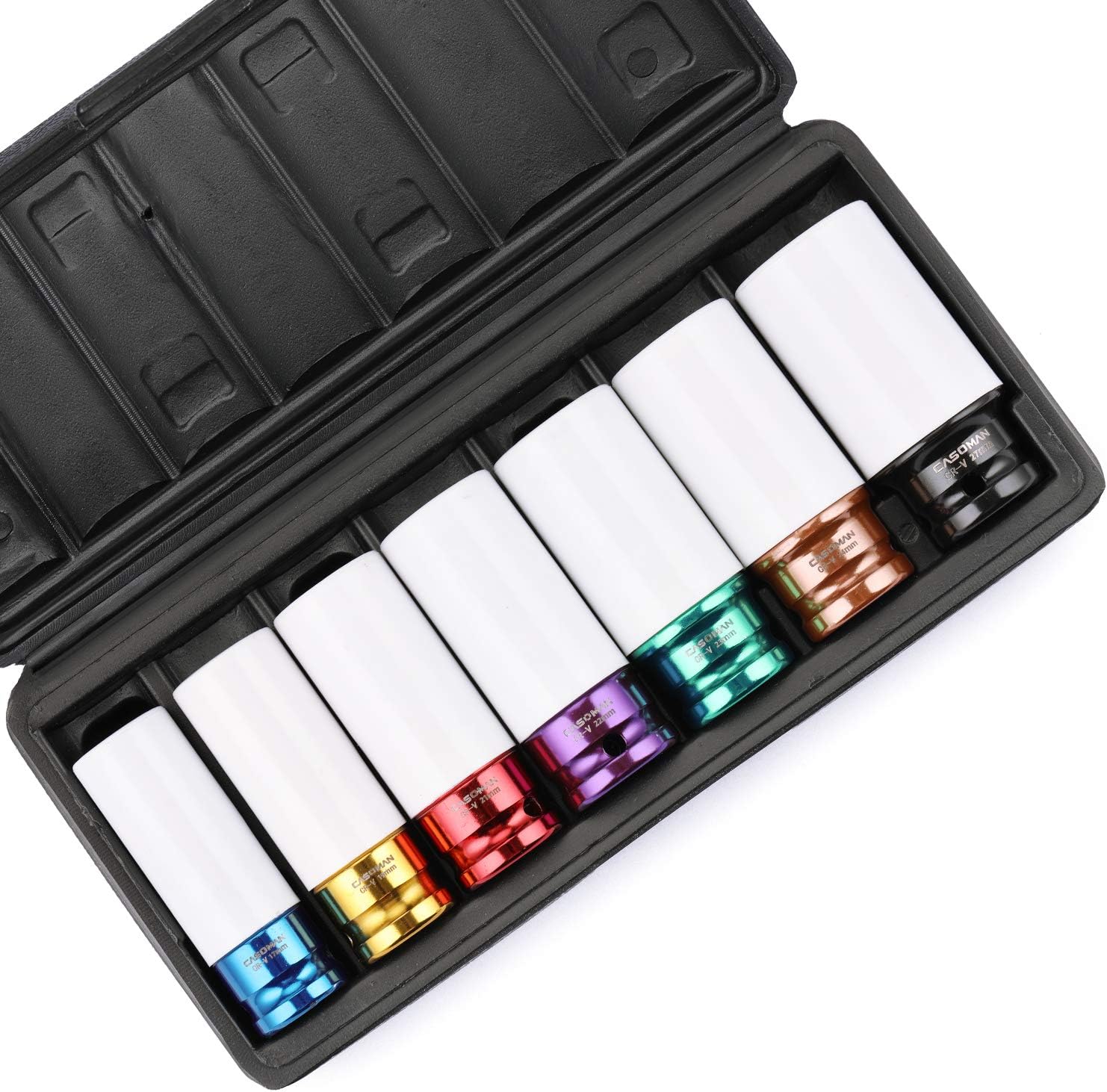 CASOMAN 1/2- Inch Drive Wheel Protector Impact Socket, Extra Thin Wall ...