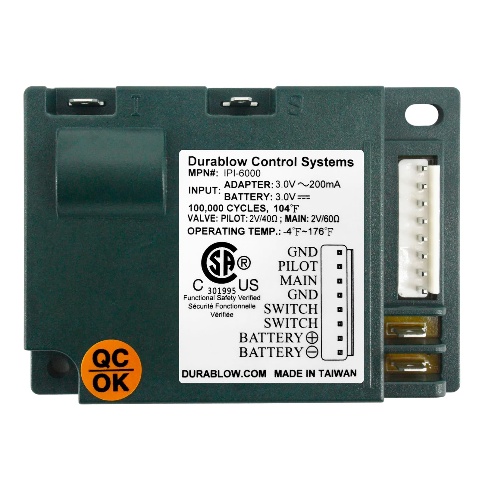 Durablow CSA Certified Fireplace Electronic IPI Control Module, Gas ...