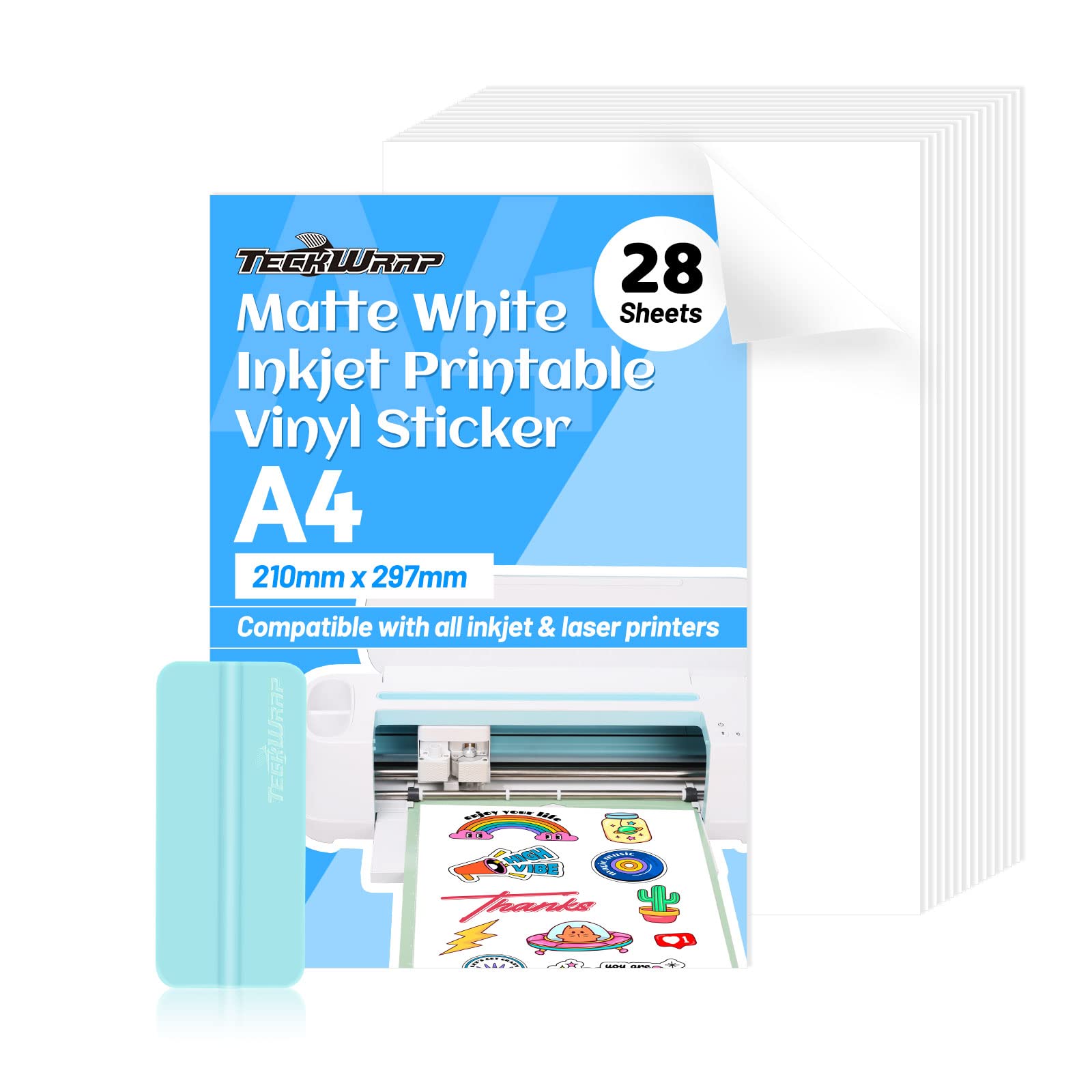 Mua Printable Vinyl Sticker Paper for Inkjet Printer Matte White ...