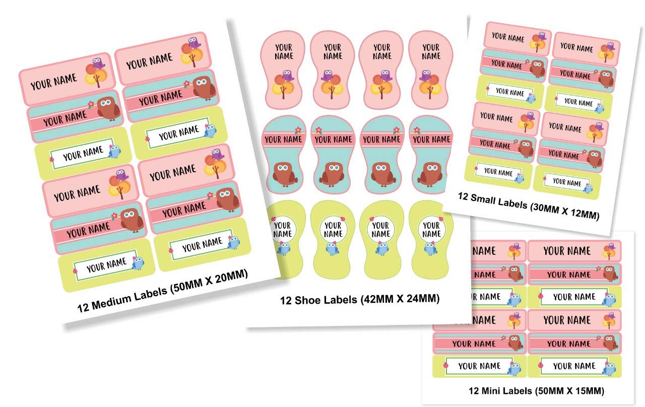 Buy Paper Plane Design Kids School Labels Non Tearable Set Assorted ...