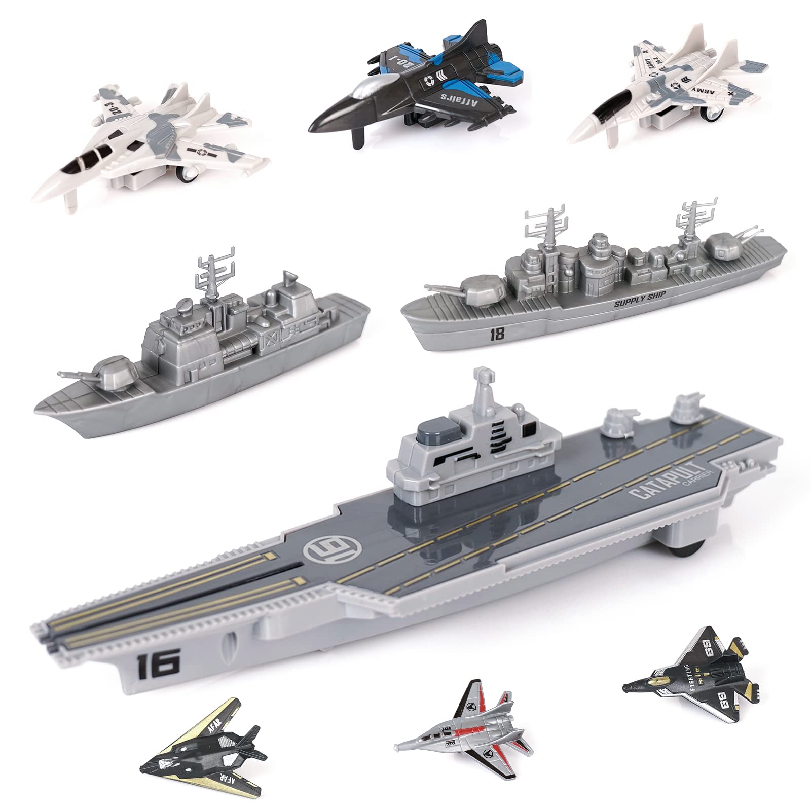 Crelloci Aircraft Carrier Military Naval Ship with Pull Back Army ...