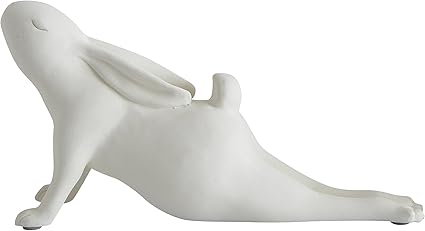 Amazon.com: Creative Co-op White Resin Arching Yoga Rabbit: Home & Kitchen