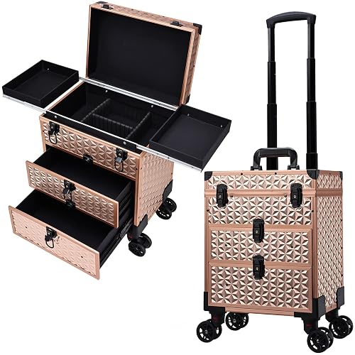 Rolling Makeup Case Professional 4 In 1 Cosmetics Makeup Rolling