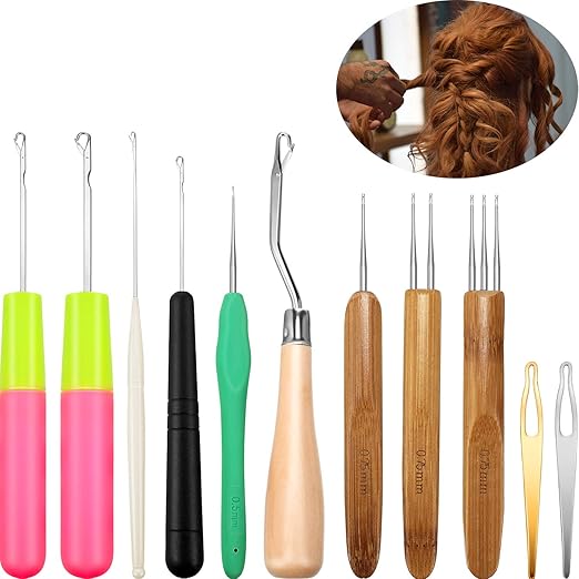 11 Pieces Dreadlocks Tool Set, Includes Dreadlocks Crochet 1 Hook 2 ...