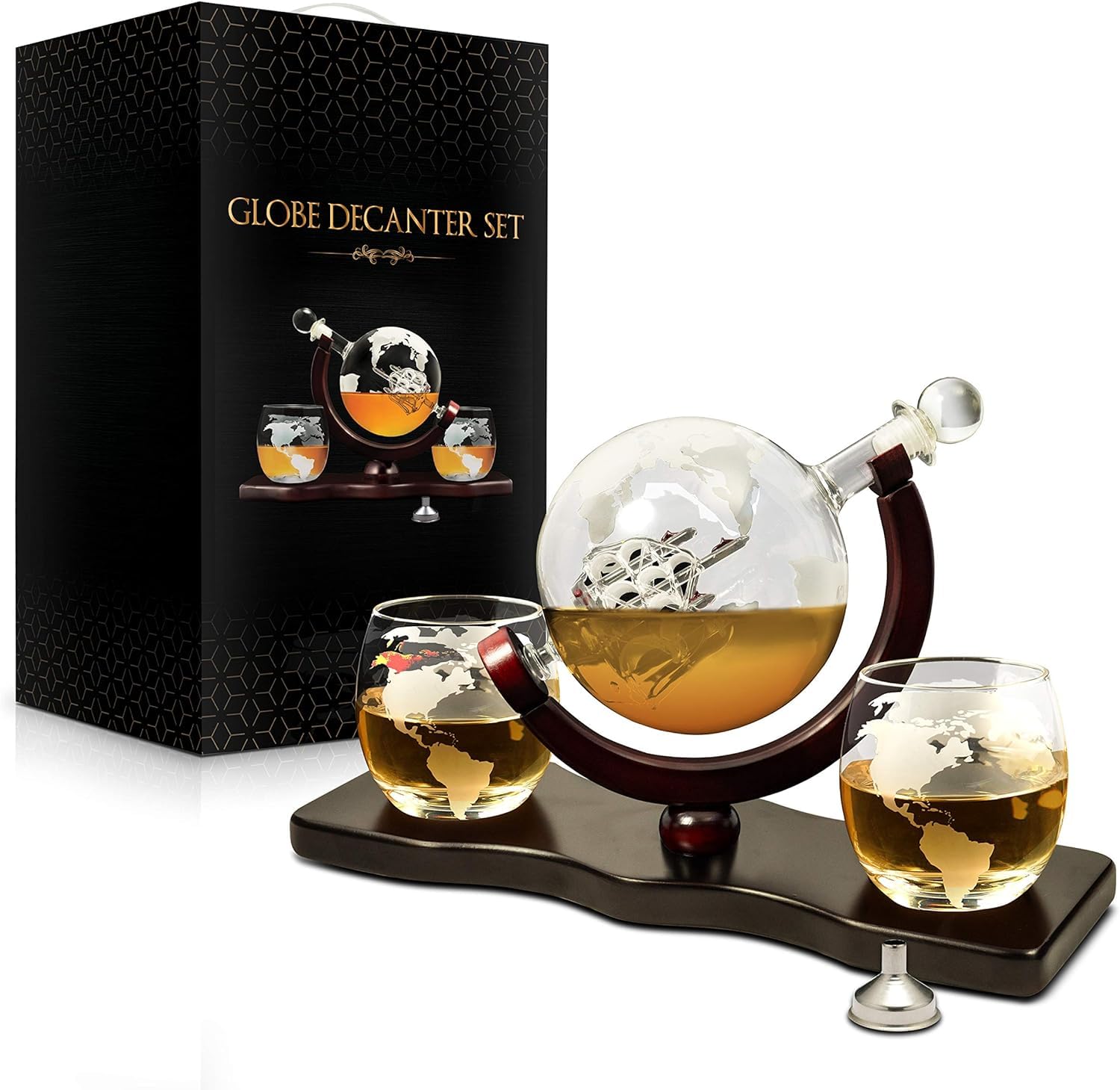 Mua flybold Whiskey Decanter Set - Whiskey Decanter Globe Set for Men ...