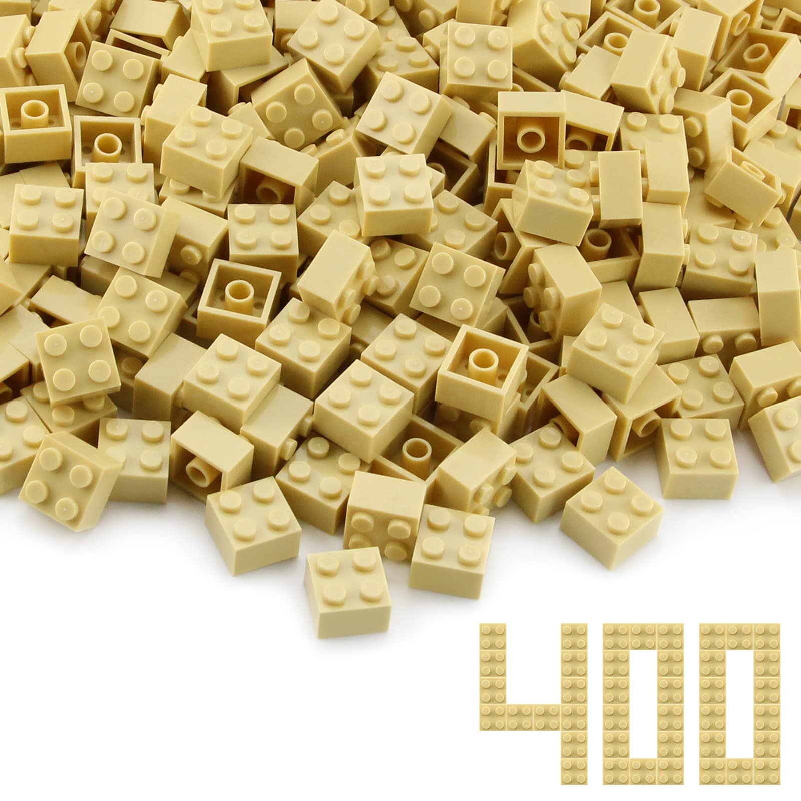 Mua 2x2 Bricks Tan 400 Pieces Parts Classic Building Creative Play ...