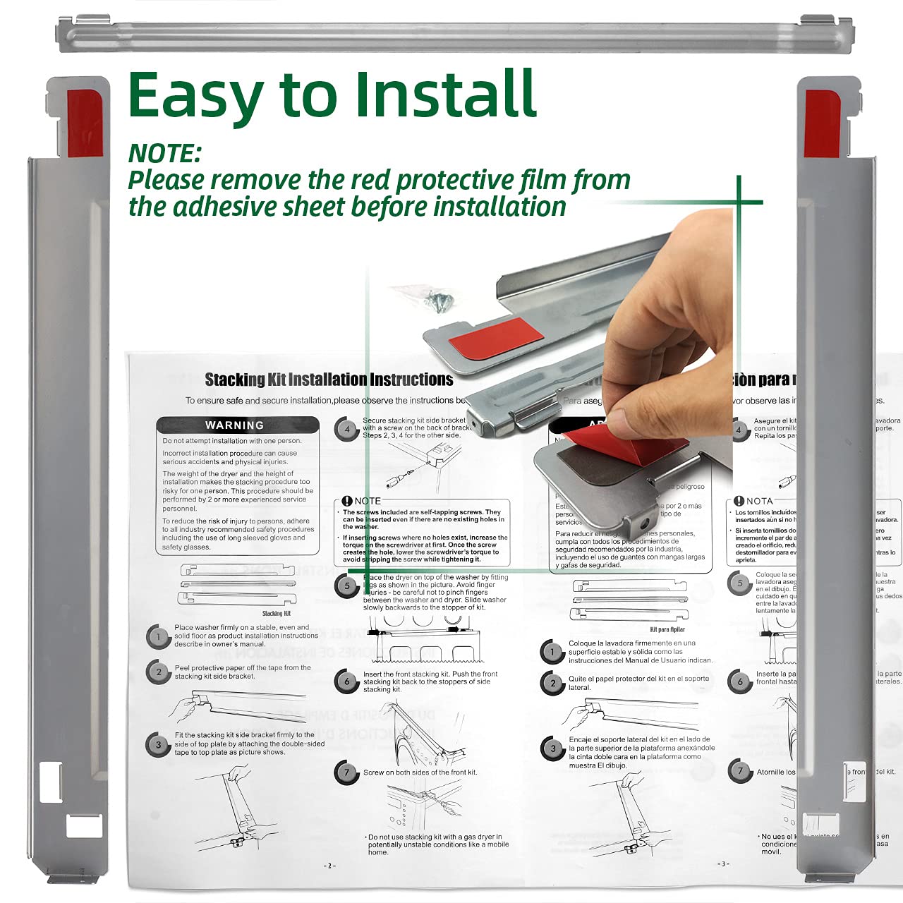 Mua KSTK1 27-inch Laundry Stacking Kit for LG Washer & Dryer, Chrome ...