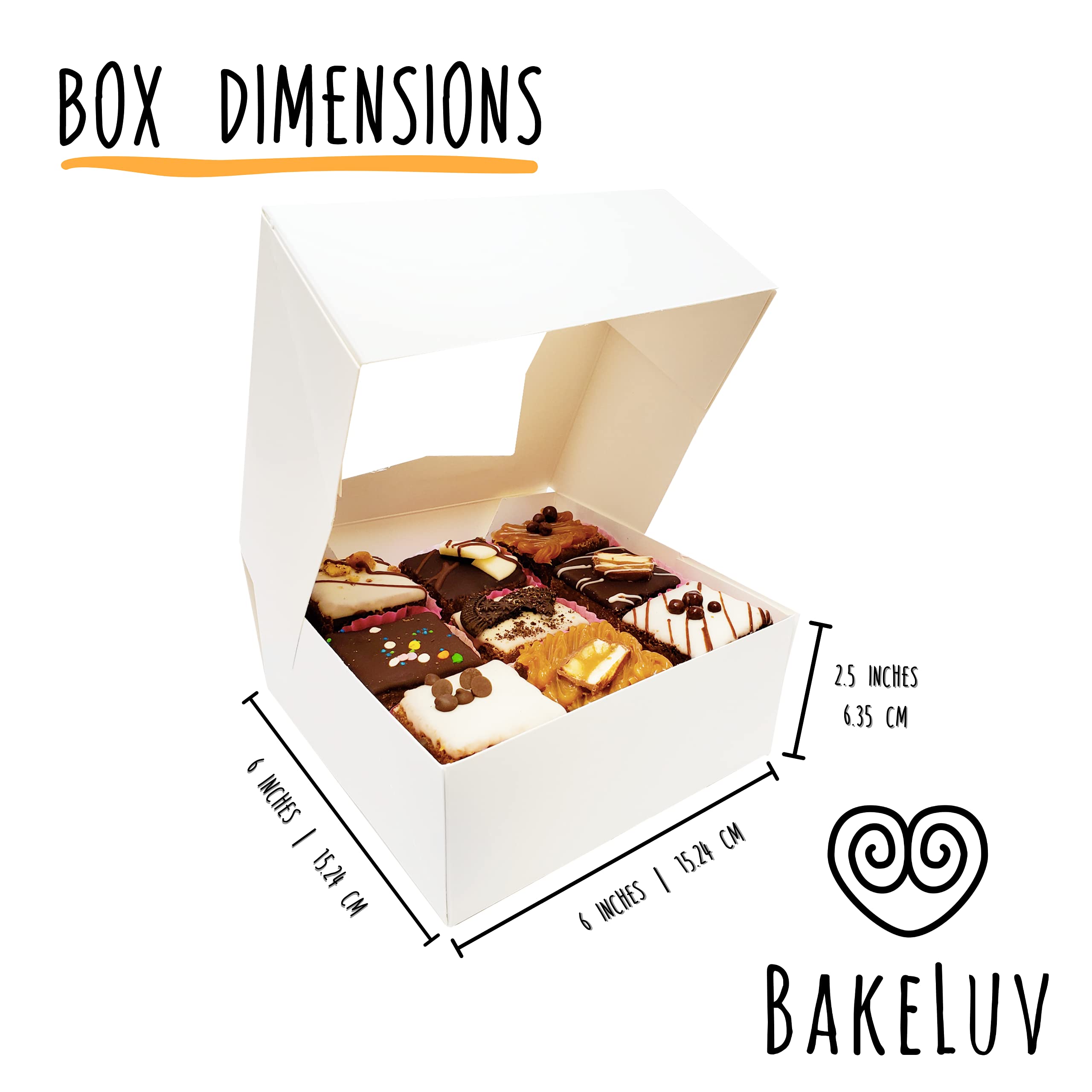 Mua BAKELUV 6x6 Cookie Boxes for Gift Giving | White, 25 PCS | Pastry ...