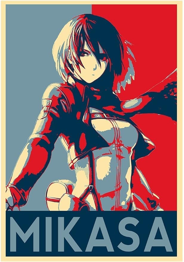 Poster Attack on Titan "Propaganda" Mikasa - A3 (42x30 cm): Amazon.co ...