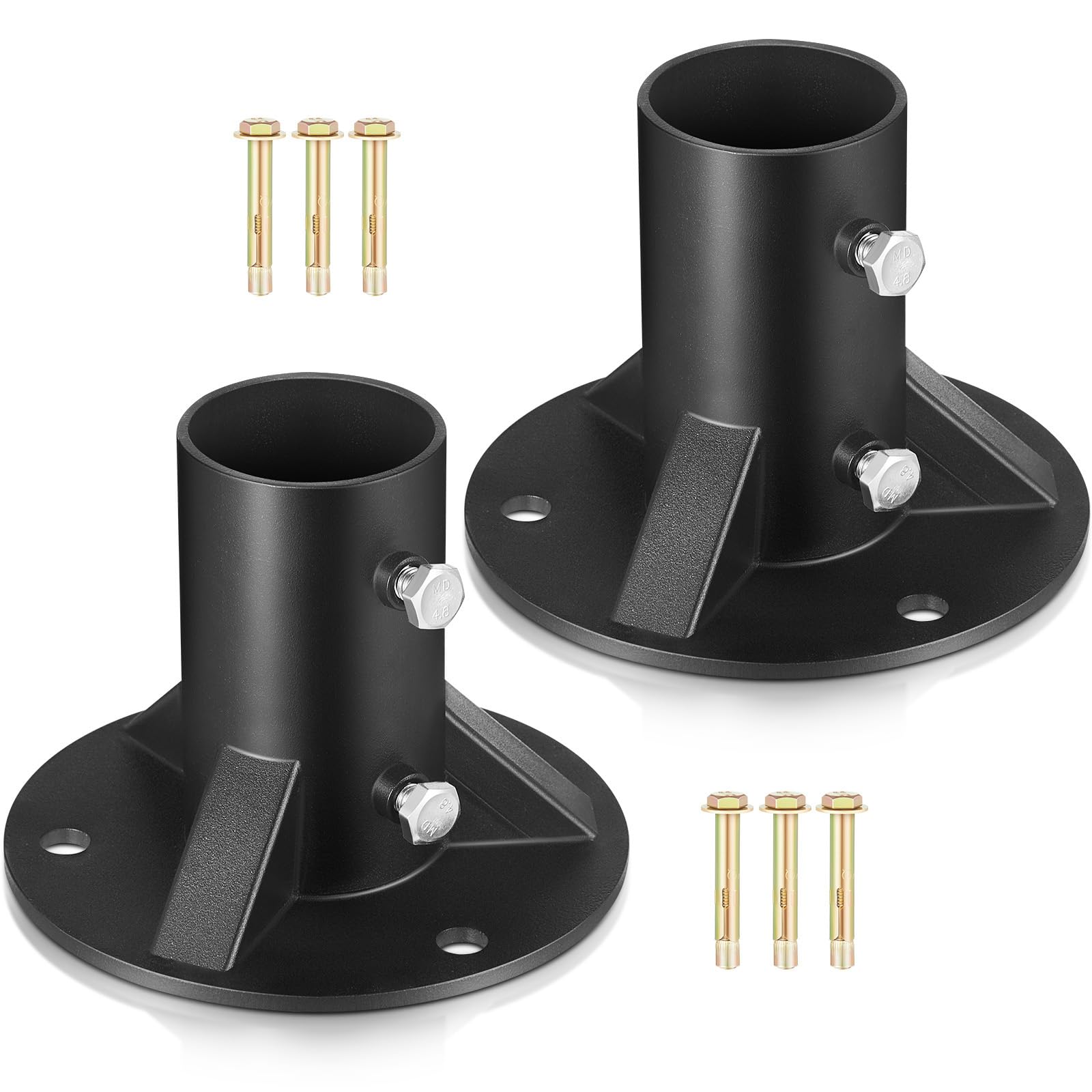 Blulu 2 Pack Chain Link Fence Post 2'' Floor Flange Heavy Duty Post ...