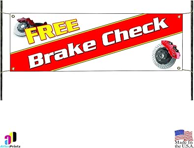 Amazon.com : Free Brake Check Advertising Vinyl Business Banner Sign ...