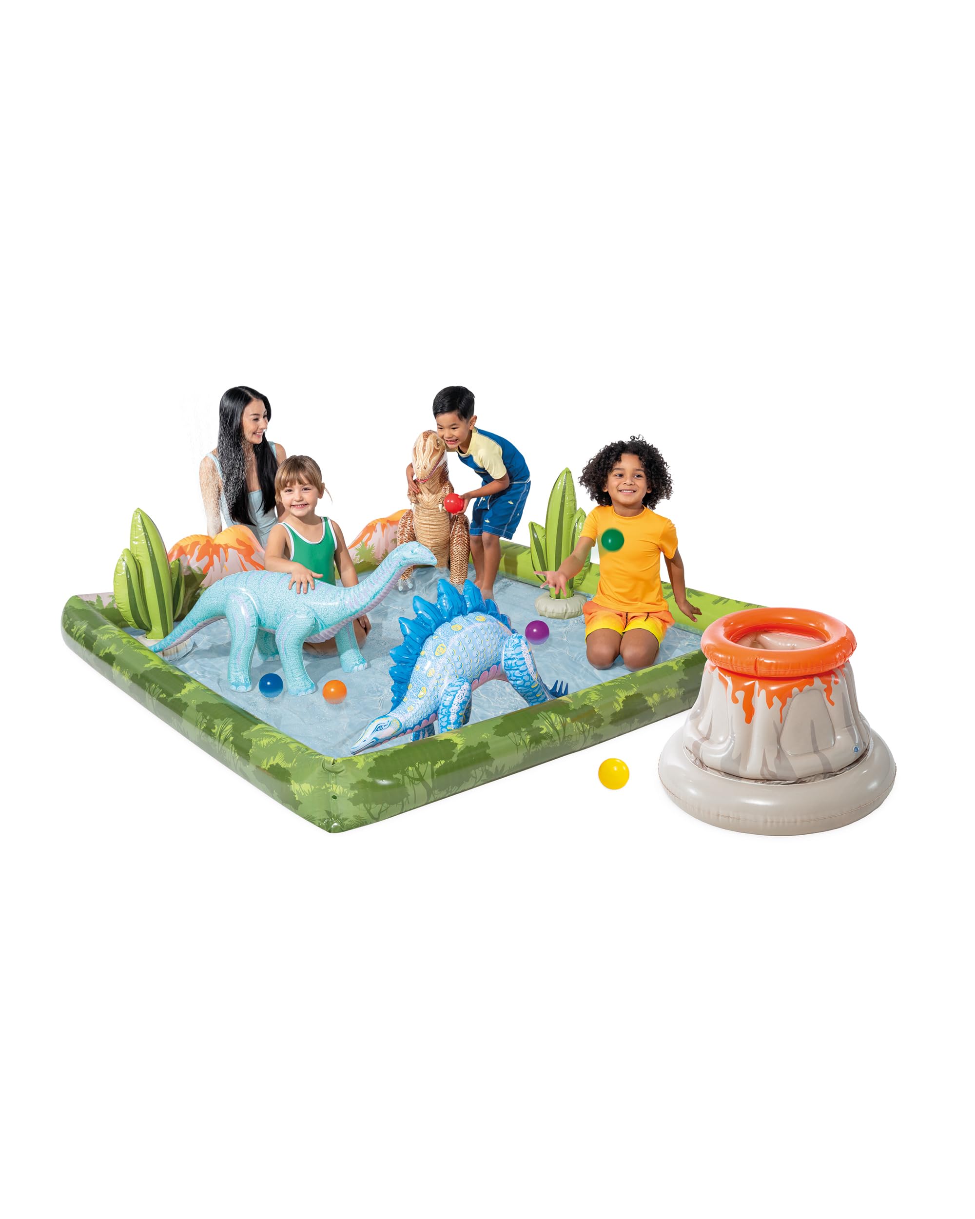 INTEX Jurassic Adventure Inflatable Kiddie Pool with Water Sprayer ...