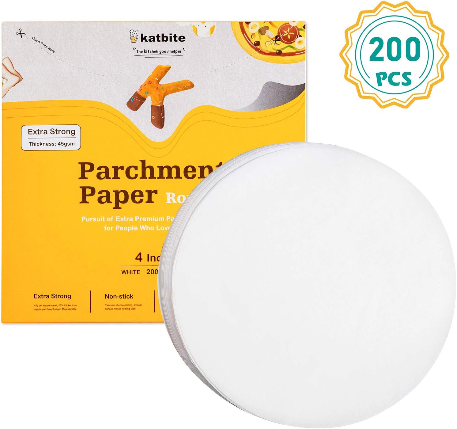 Katbite Heavy Duty Parchment Rounds 4 Inch, 200 Pcs, 567891012 ...