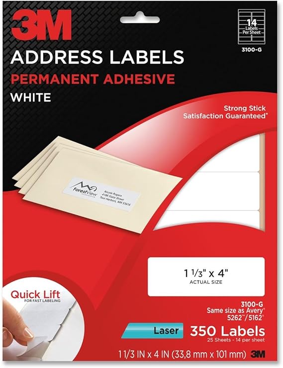 Amazon 3M Address Labels With Quick Lift Design For Laser 