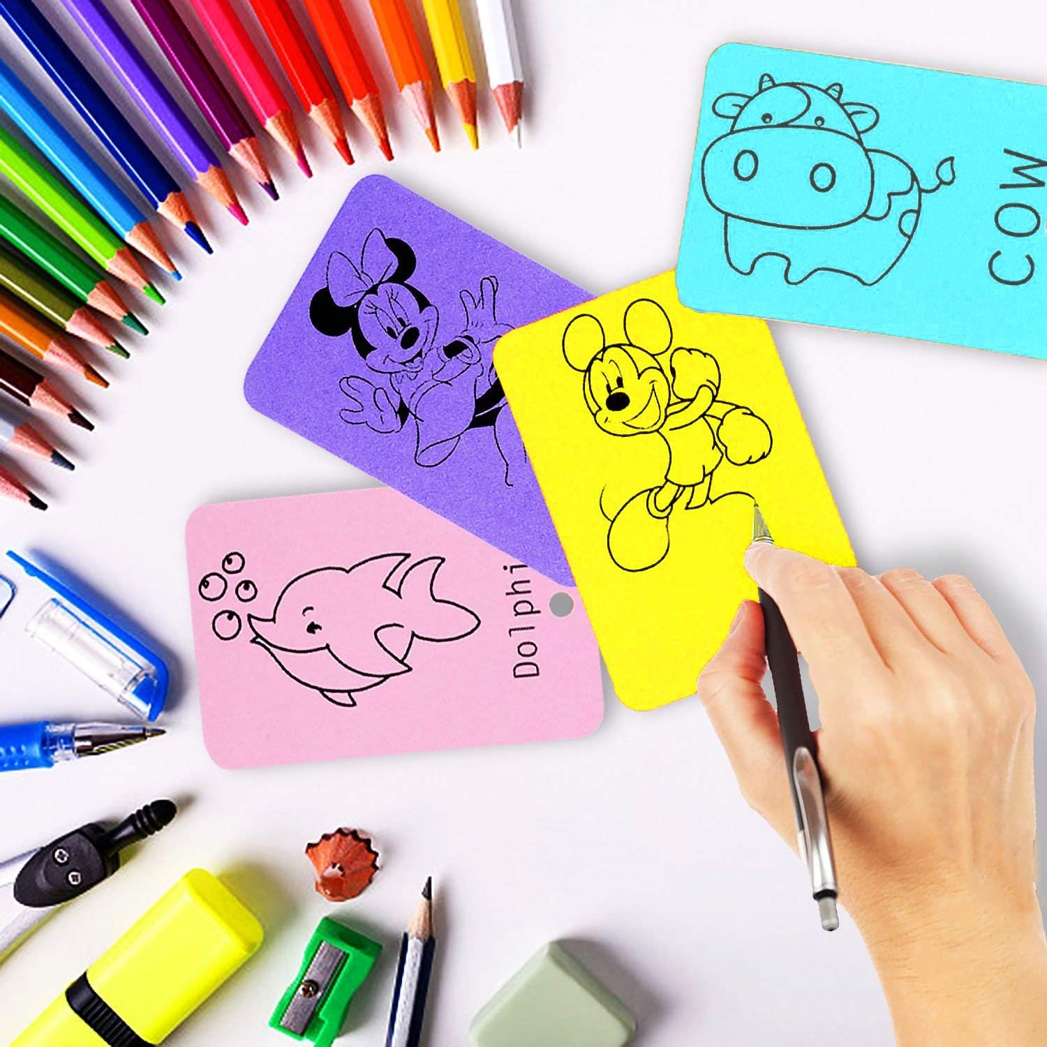 6 Pack 300 Easy Flip Flash Cards Blank Study Cards Revision Cards with ...