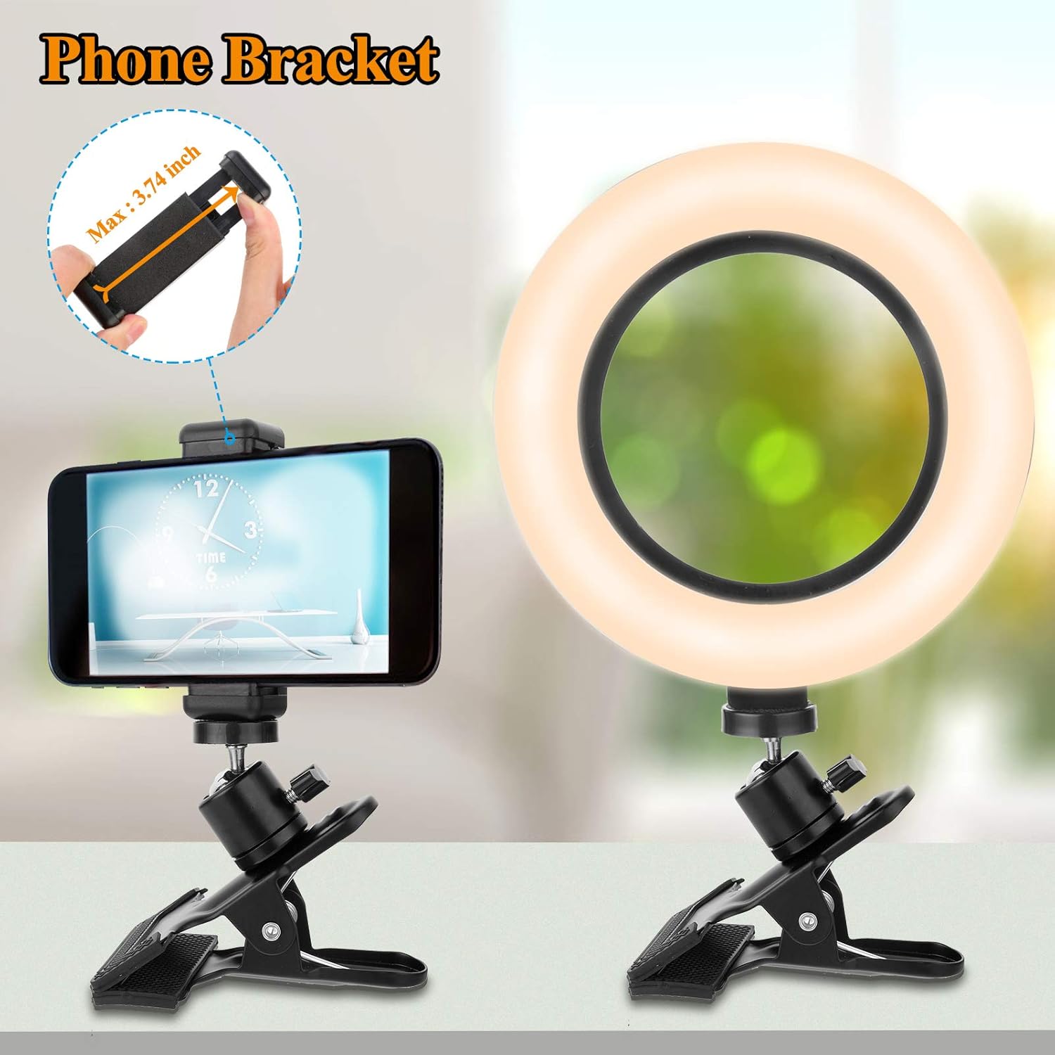Conference Lighting Kit Ring Light with Phone Holder Laptop Light ...