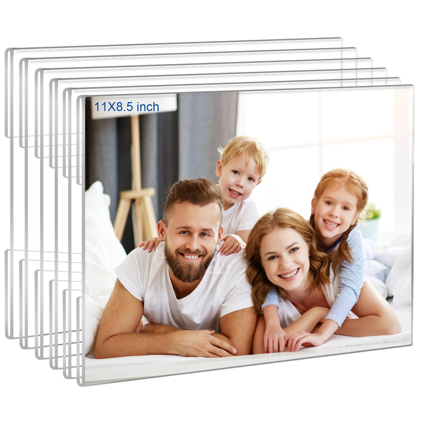 Ludery 8.5x11 Acrylic Picture Frames Set of 6, Clear Photo Frame for ...
