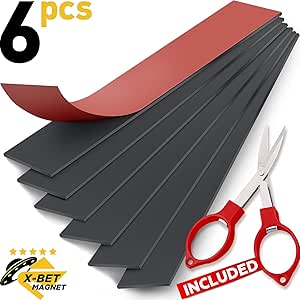 Amazon.com: Magnetic Strips with Adhesive Backing - Magnetic Tape for ...
