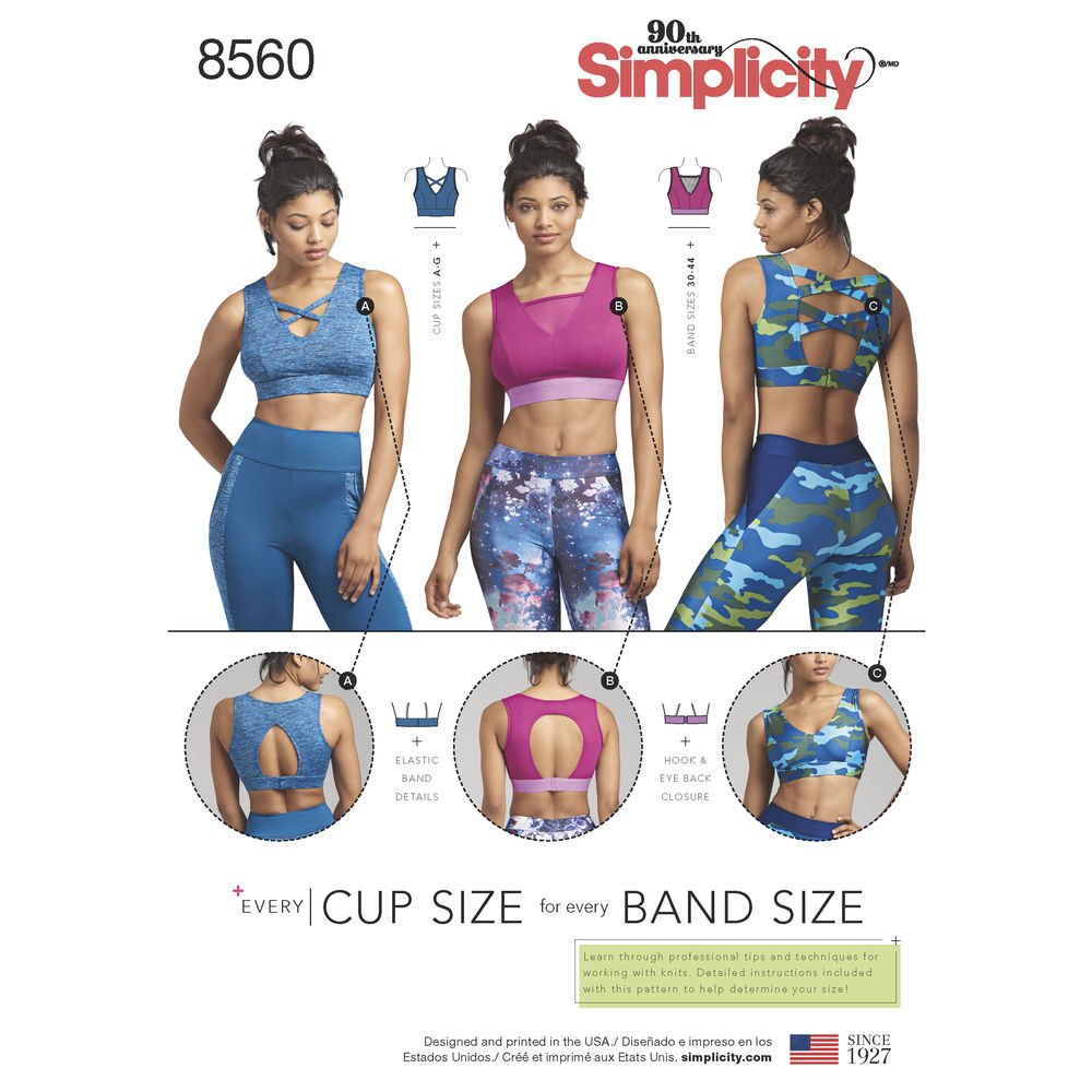 Mua Simplicity US8560A Lined Women's Sports Bra Sewing Patterns, Sizes ...