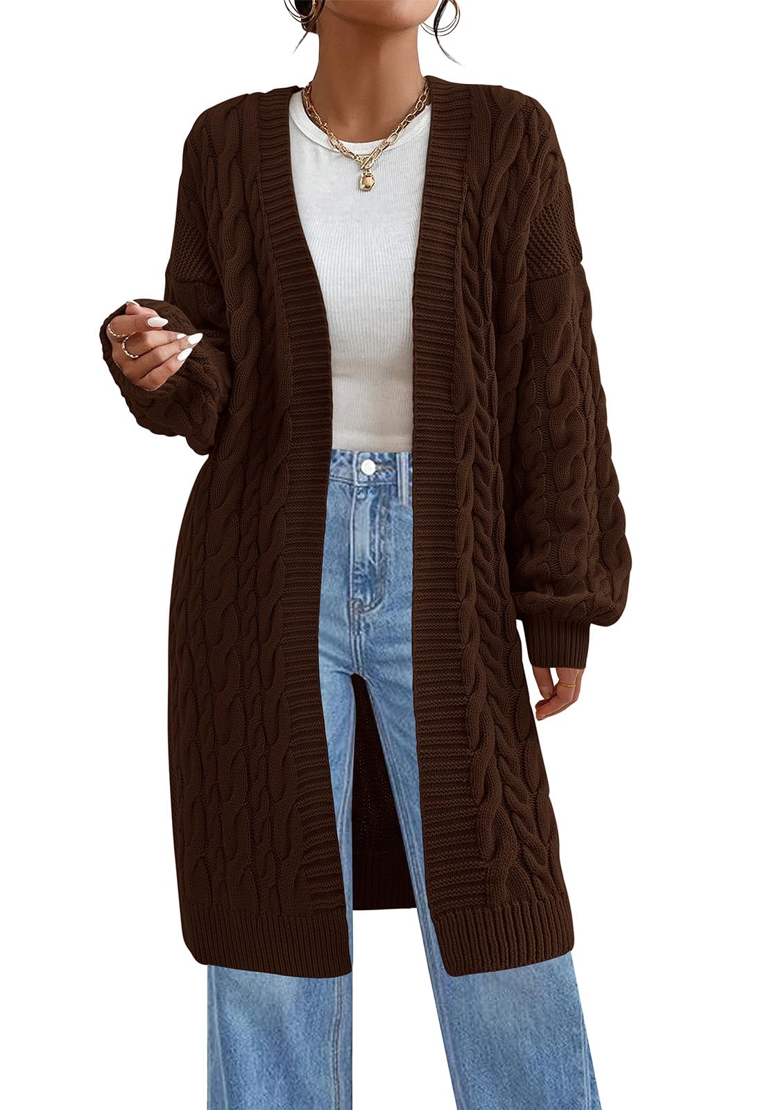 PRETTYGARDEN Womens Oversized Cardigan Sweaters Solid Color Shawl ...