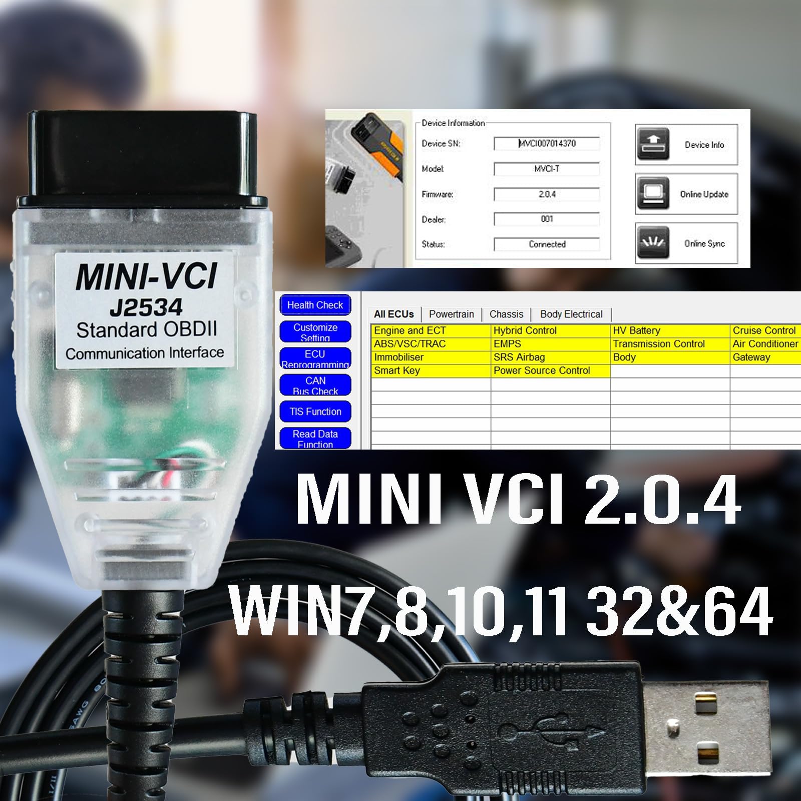 Mua Toyota Techstream Diagnostic Cable Mini VCI J2534 OBD Scanner V2.0. ...