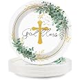 Amazon.com: 48pcs 7inch God Bless Baptism Plates First Holy Communion ...