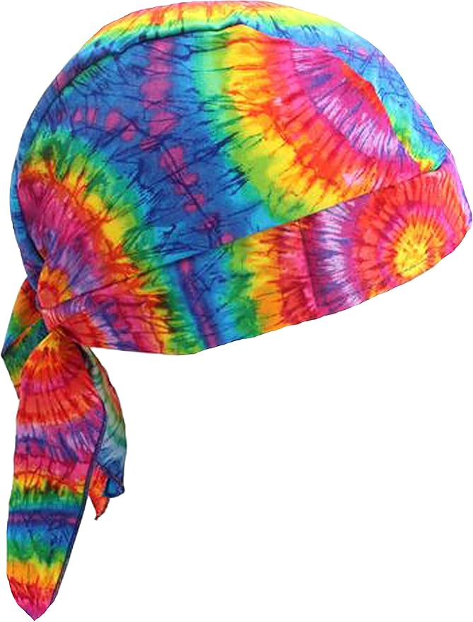 Amazon.com: Tie Dye Doo Rag USA Made Headwrap 1960s Hippie Bandana ...