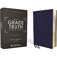 NIV, The Grace and Truth Study Bible, Premium Goatskin Leather, Blue ...