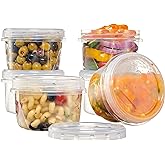 Amazon.com: PLASTICPRO 6 Pack Twist Cap Food Storage Containers with Blue Screw on Lid- 16 oz ...