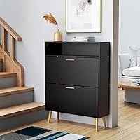 Amazon.com: LYNSOM Shoe Cabinet, Free Standing Tipping Bucket Shoe Rack ...