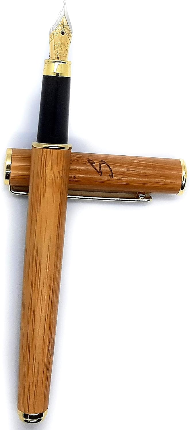 Shiro Vintage Fountain Pen Set With Elegant Case From Bamboo Wooden ...