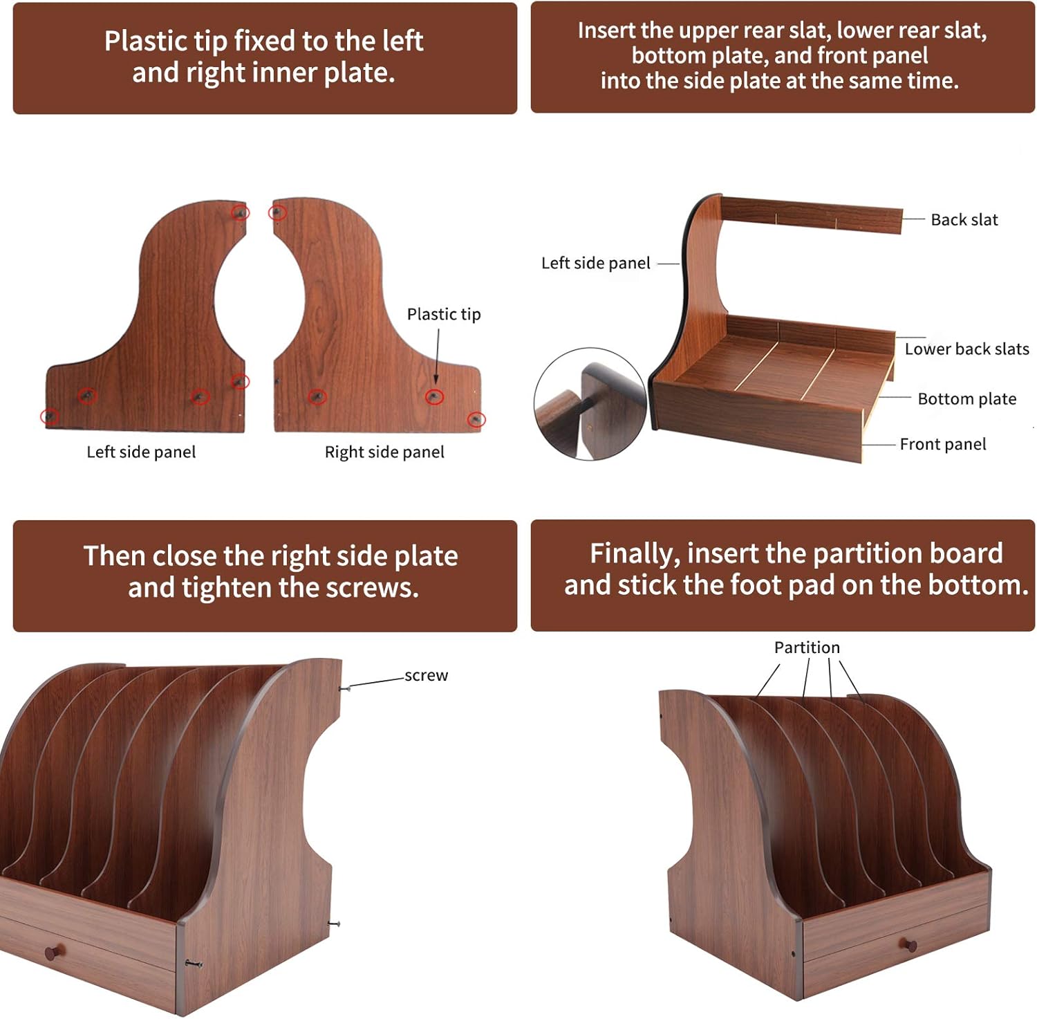 PUNCIA Office Magazine File Paper Storage Letter Tray & A4 Paper Holder ...