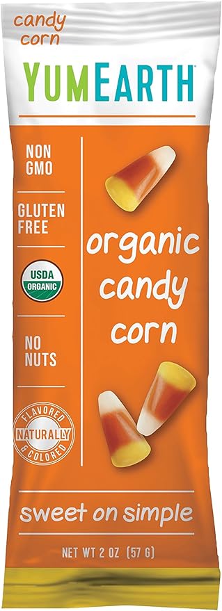 YumEarth Organic Gluten Free Candy Corn Grab and Go Pouch, 12 Count ...