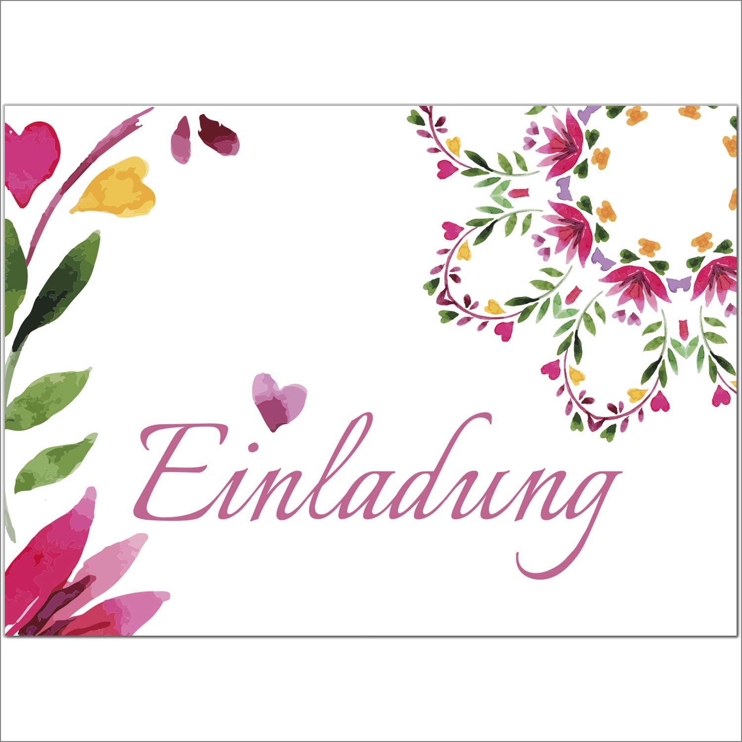 12 x Einladungskarten und 12 Umschläge im Set für jeden Anlass/Love ...