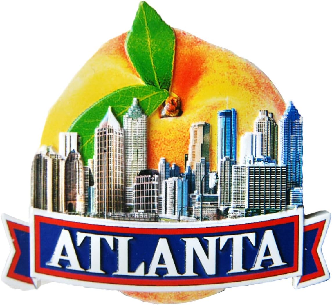 Amazon.com: Atlanta Capital City of Georgia Skyline Foil Fridge Magnet ...