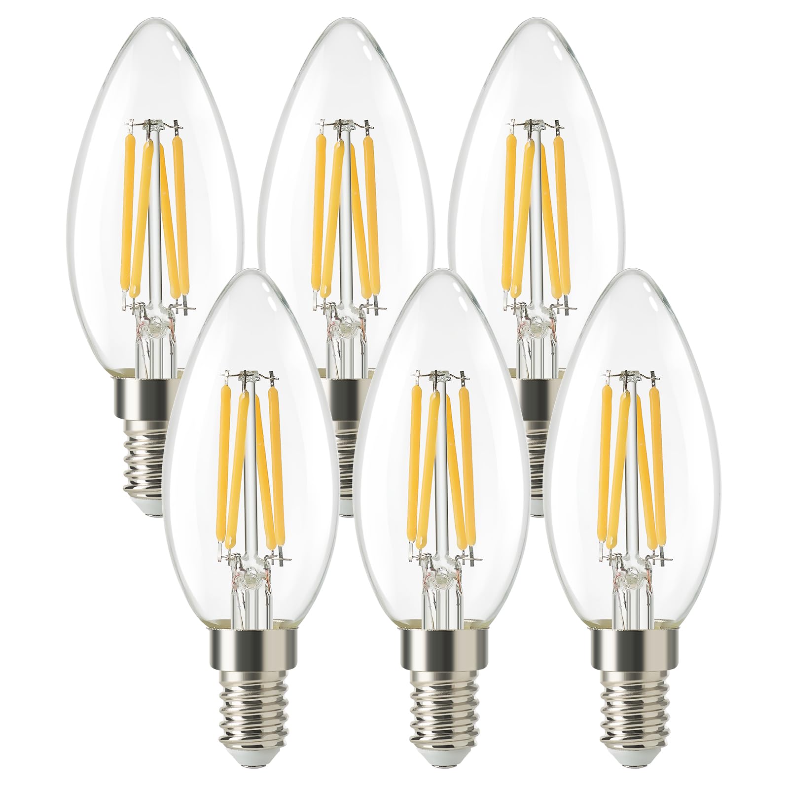 IZOWE Light Bulb 6W Candle Bulbs 2700K 600LM E14 Bulb Warm White Led ...