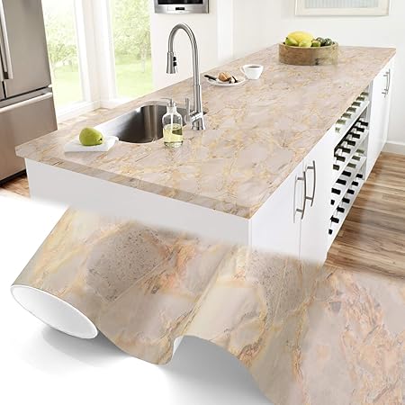 Amazon.com: JDMBESTBOY Faux Matte Marble Granite Counter Top Vinyl Wrap ...