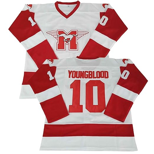 Buy Men's Ice Hockey Jersey 10 Youngblood Hamilton Mustangs 1986 Movie ...