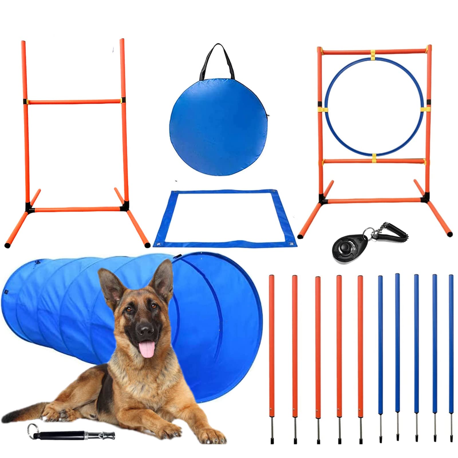 Kvittra Dog Agility Course Equipment Set, Dog Jump Training Obstacle ...