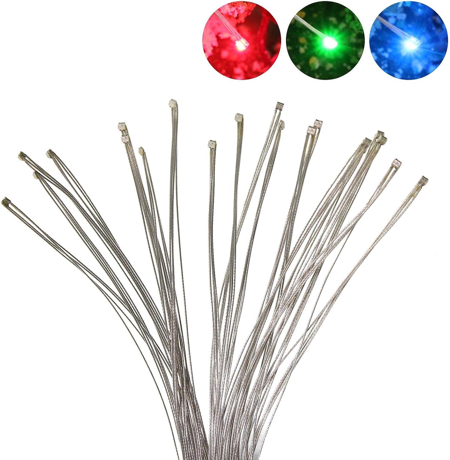 Evemodel T0603RGB 20pcs Pre-soldered micro litz wired leads Red Green ...