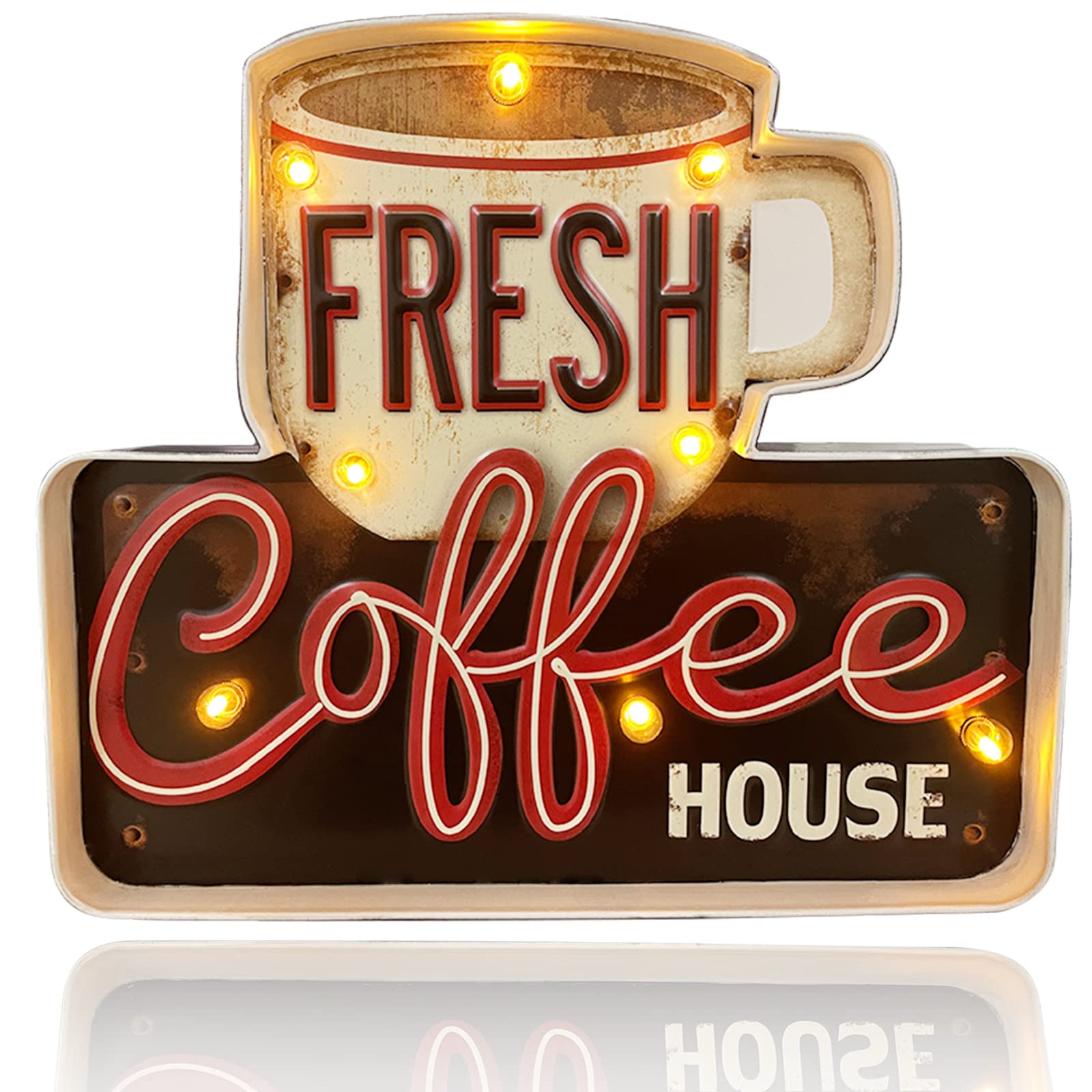 Coffee Shop Wall DecorationLuminous Signs,Using Retro-Painted ...