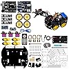 LAFVIN Mechanical 4WD Robot Arm Smart Car Kit - STEM/Graphical Programming Robot Car Compatible ...
