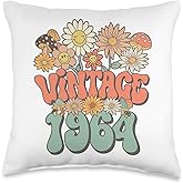 Amazon.com: Vintage 1964 Floral Hippie Groovy Daisy Flower 60th ...