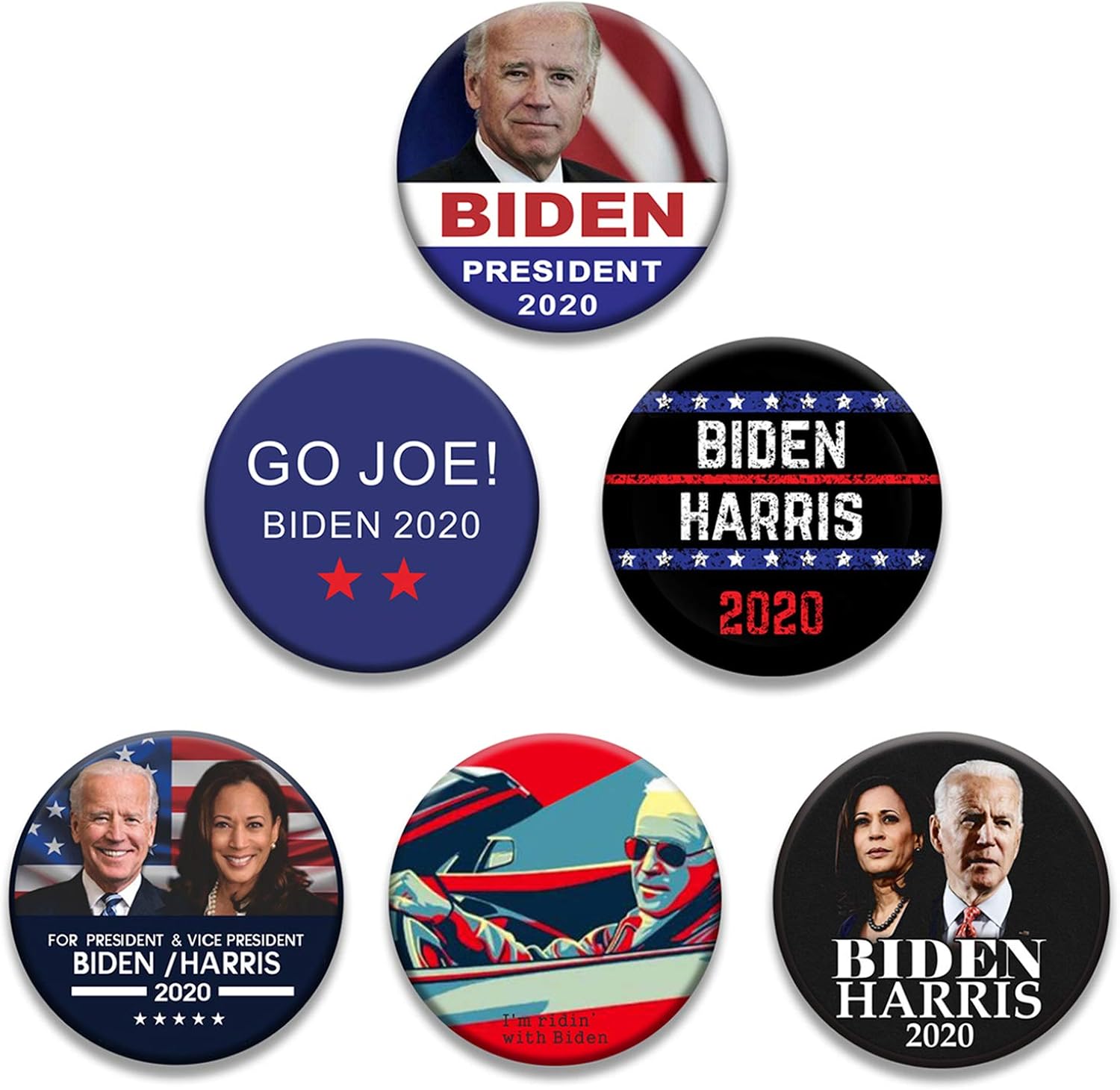 Amazon.com: Biden Harris Button Pins 2020 President Campaign Buttons ...