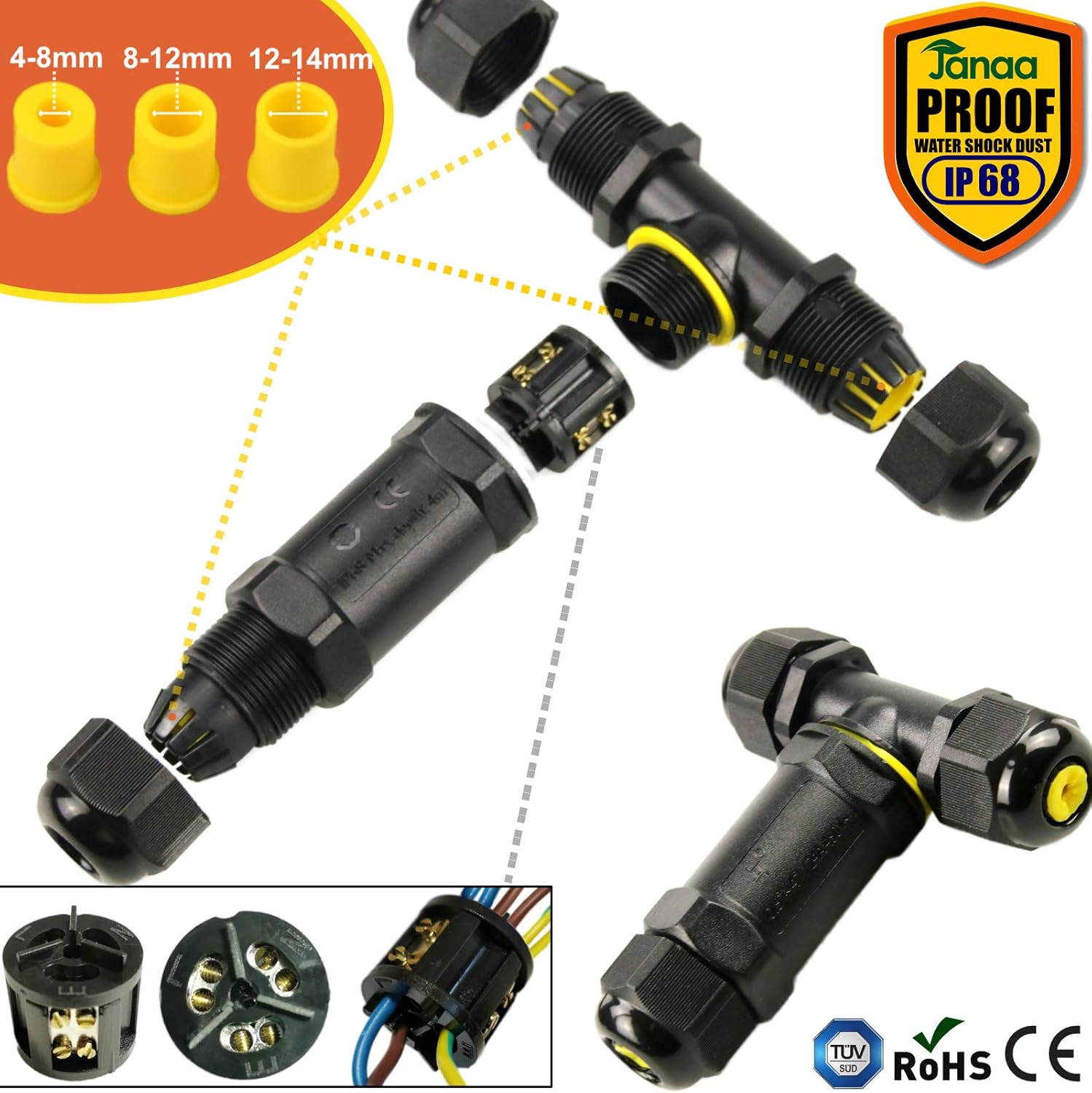 Waterproof Junction Box Outdoor Electrical Connectors IP68 ...