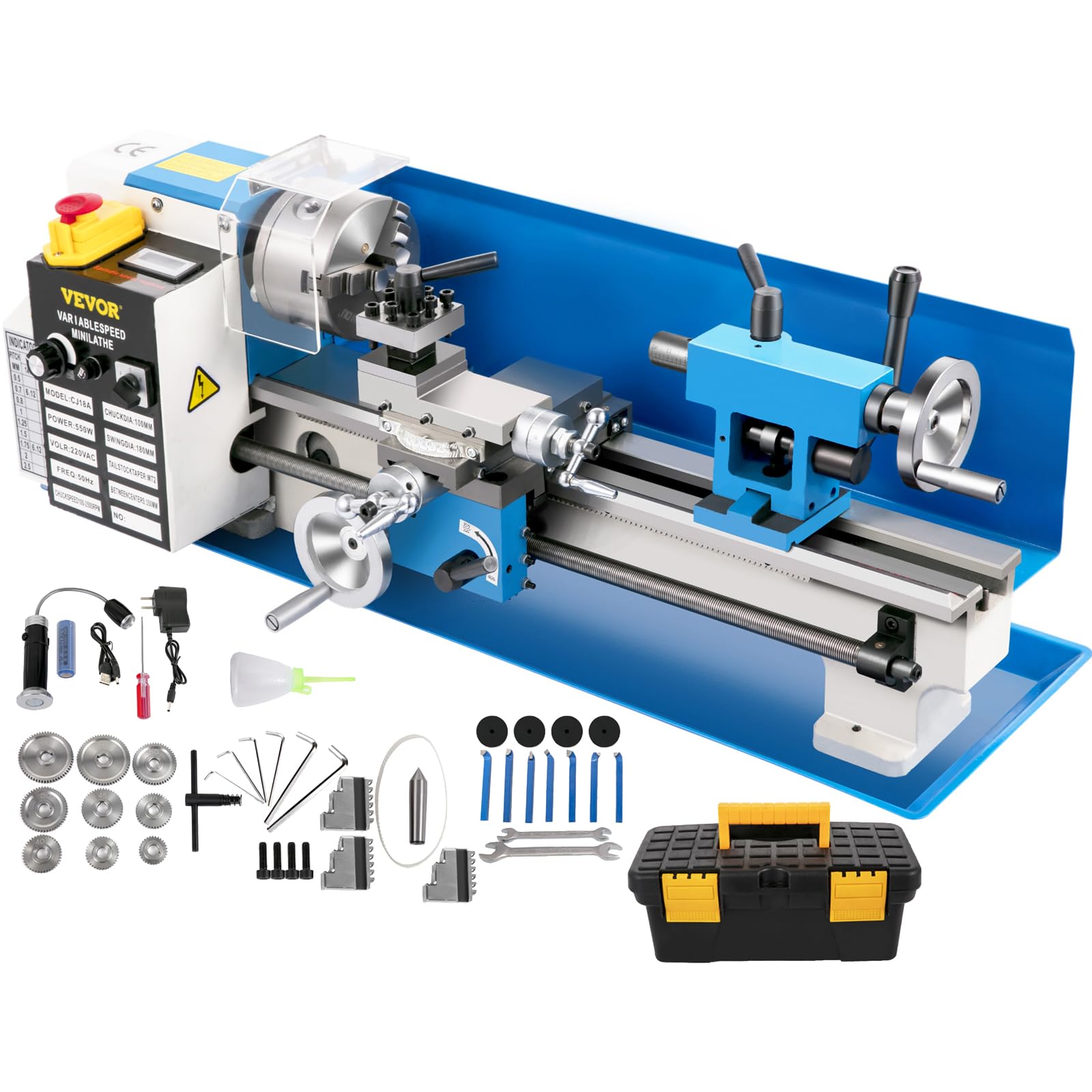 UNABLE TO TEST ****** VEVOR Mini Metal Lathe, 7"x14", 550W Variable ...