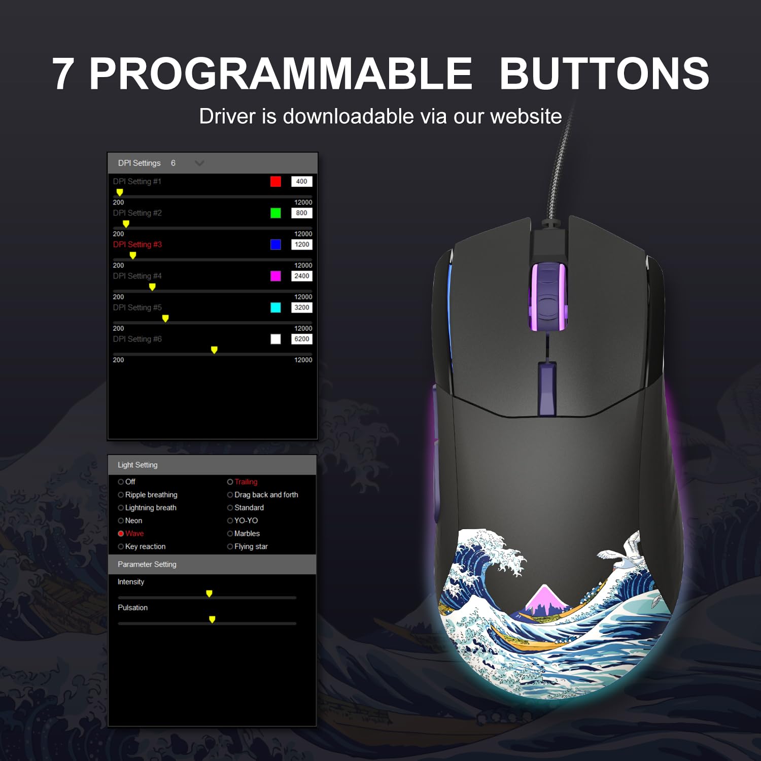 Mua COSTOM G705 Wired Gaming Mouse Black, RGB Backlit PC Gaming Mouse ...