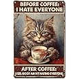 Amazon.com: Lygond Metal Sign Tin Sign Vintage Wall Art Cat Before ...