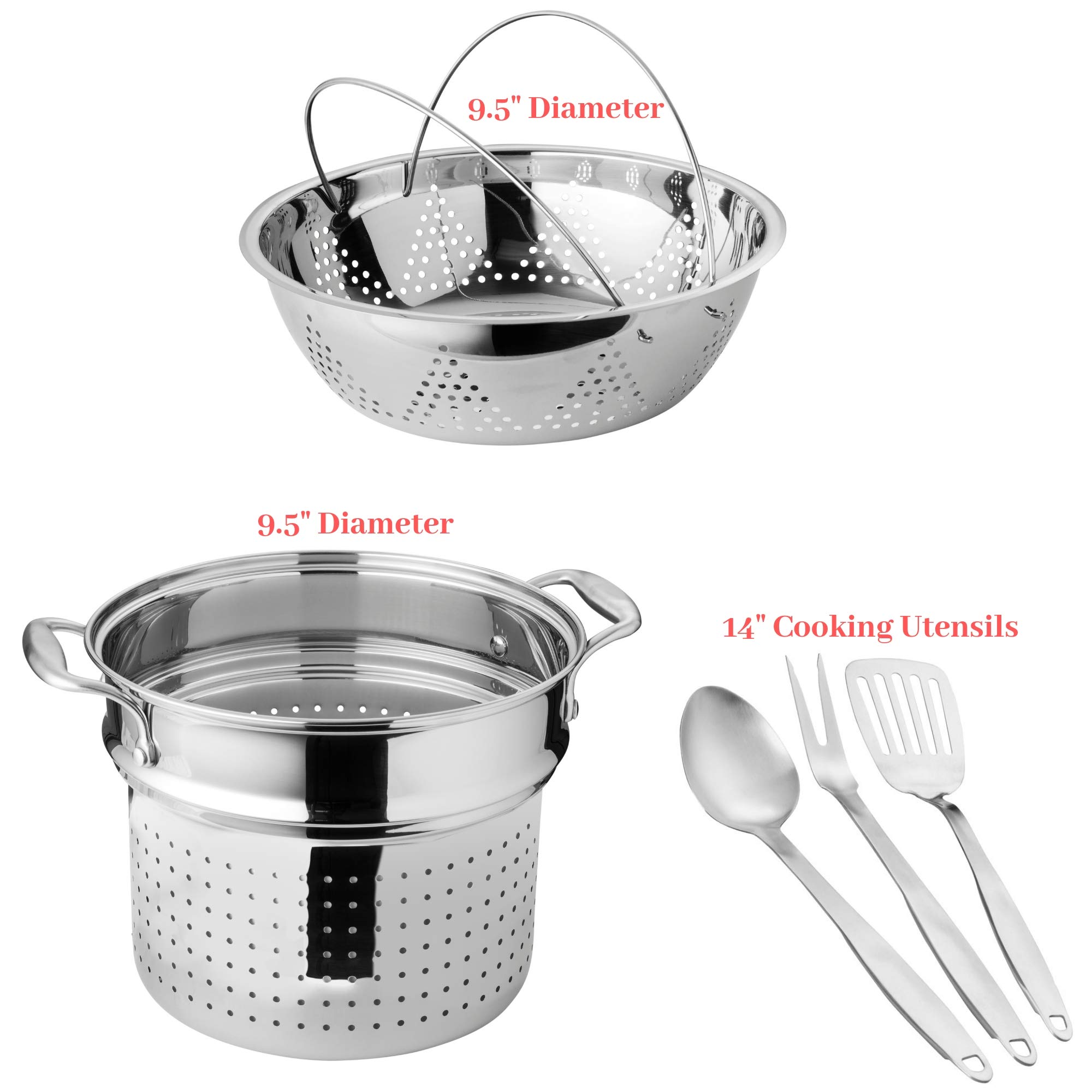 Mua Chef's Star Premium Pots And Pans Set - 17 Piece Stainless Steel ...