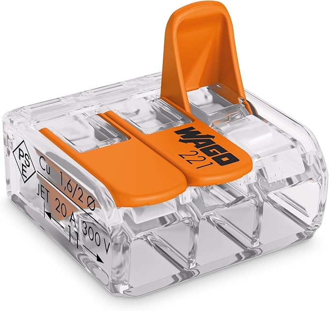 25 x Wago lever splice connector 221 Series 221-413 3 way terminal ...